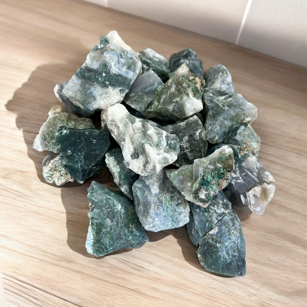 Green Moss Agate Rough Specimens | Gem Center USA INC